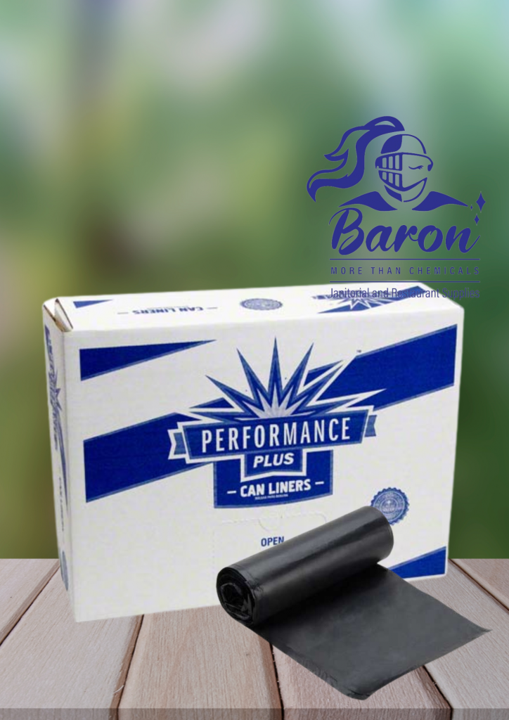 38x58 2.4Mil Low Density Black Liner, 55-60 Gallons,100/Case - Baron ...