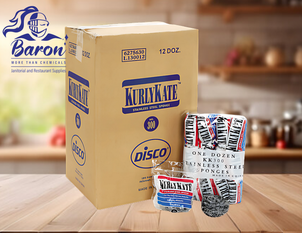 Kurly Kate Stainless Steel Scrubbers, Medium, Steel Gray - Baron Chemicals