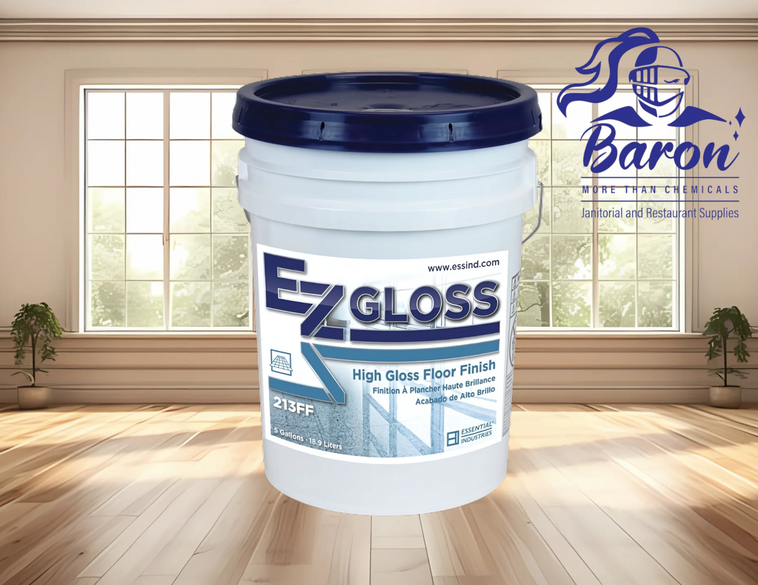 EZ Gloss High Gloss Floor Finish - Baron Chemicals
