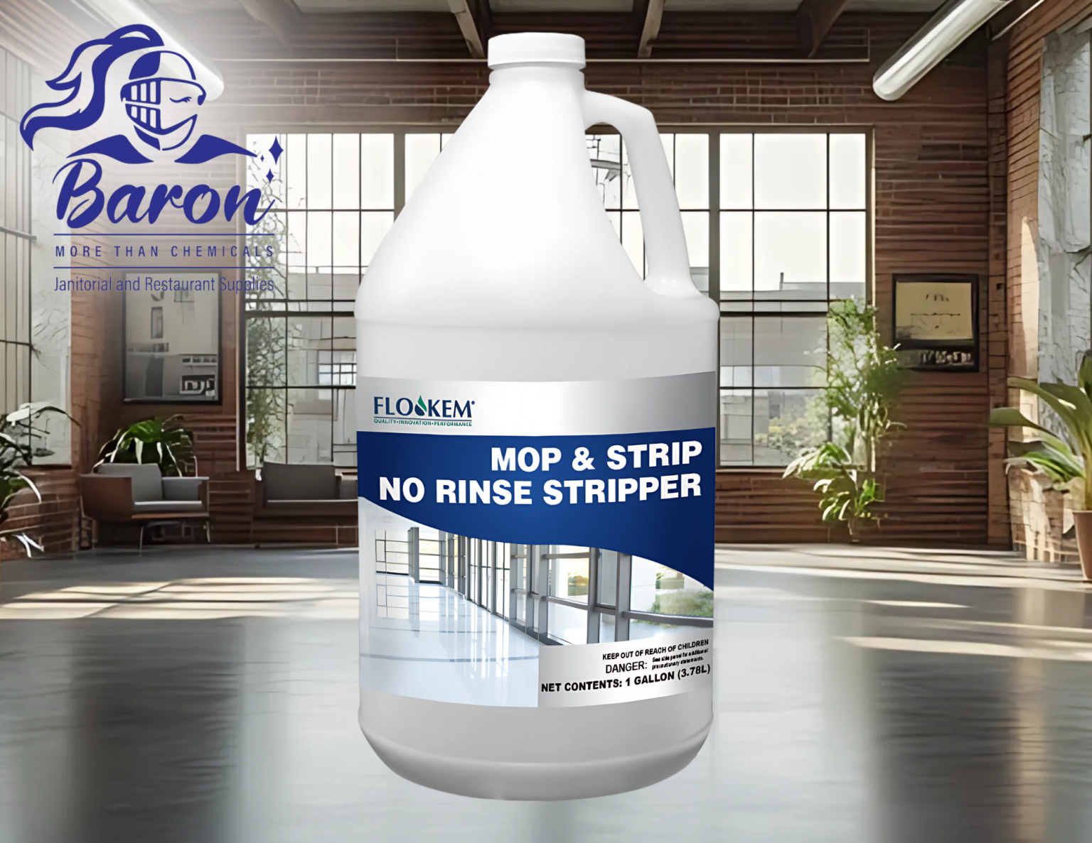 Mop & Strip - No Rinse Stripper - Baron Chemicals