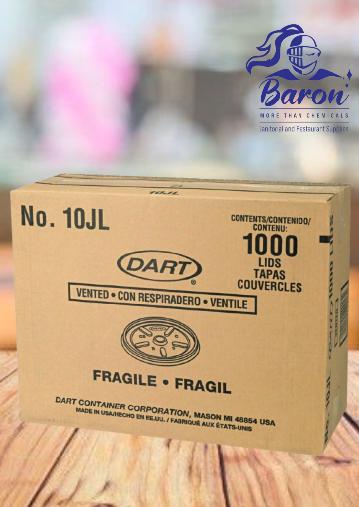 Dart 10JL White Vented Plastic Hot Cup Lid, 10 oz. - Baron Chemicals