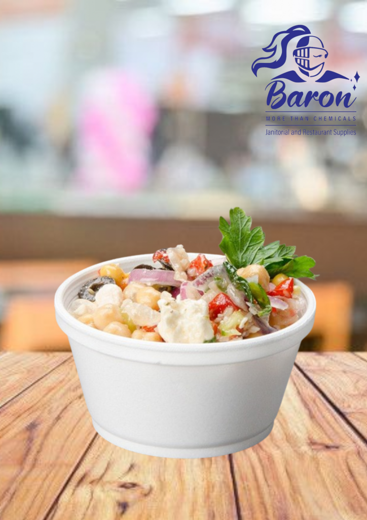 8SJ20 Dart White Foam Squat Food Container, 8 oz. - Baron Chemicals