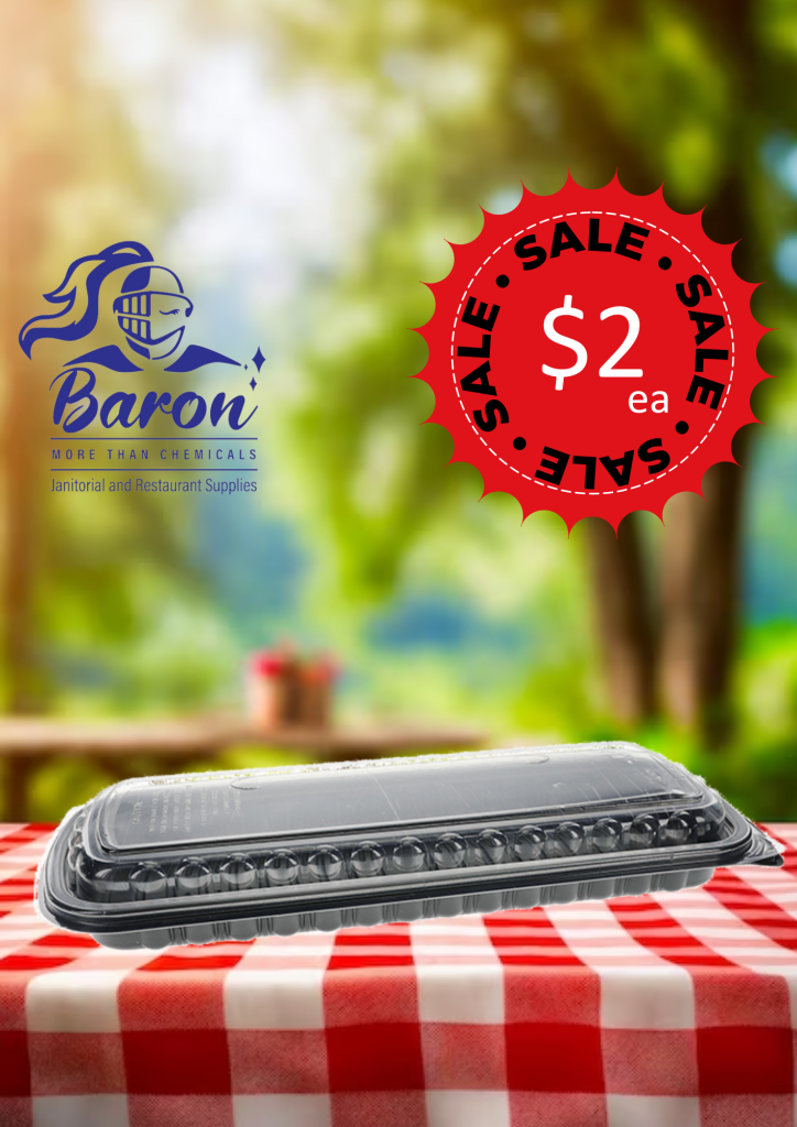 Pactiv Full Slab Rib Take-Out Container Base & Lid Combo - Baron Chemicals