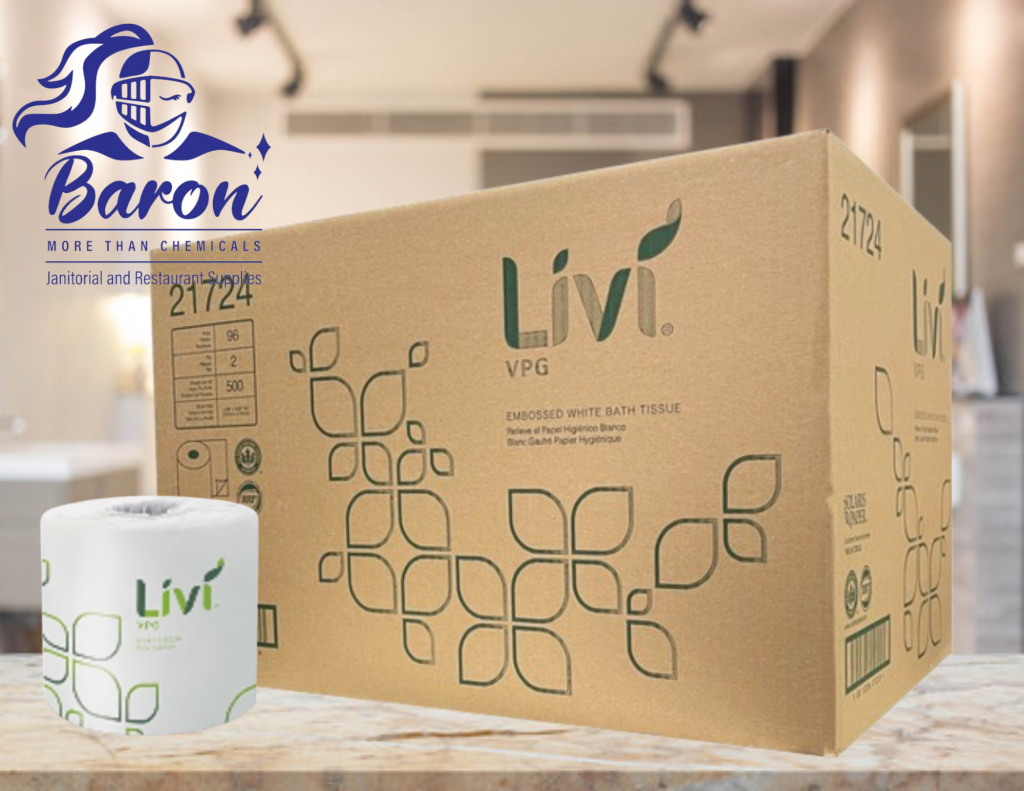 21724 Livi 2-Ply Toilet Tissue Paper, 96 Rolls - Baron Chemicals