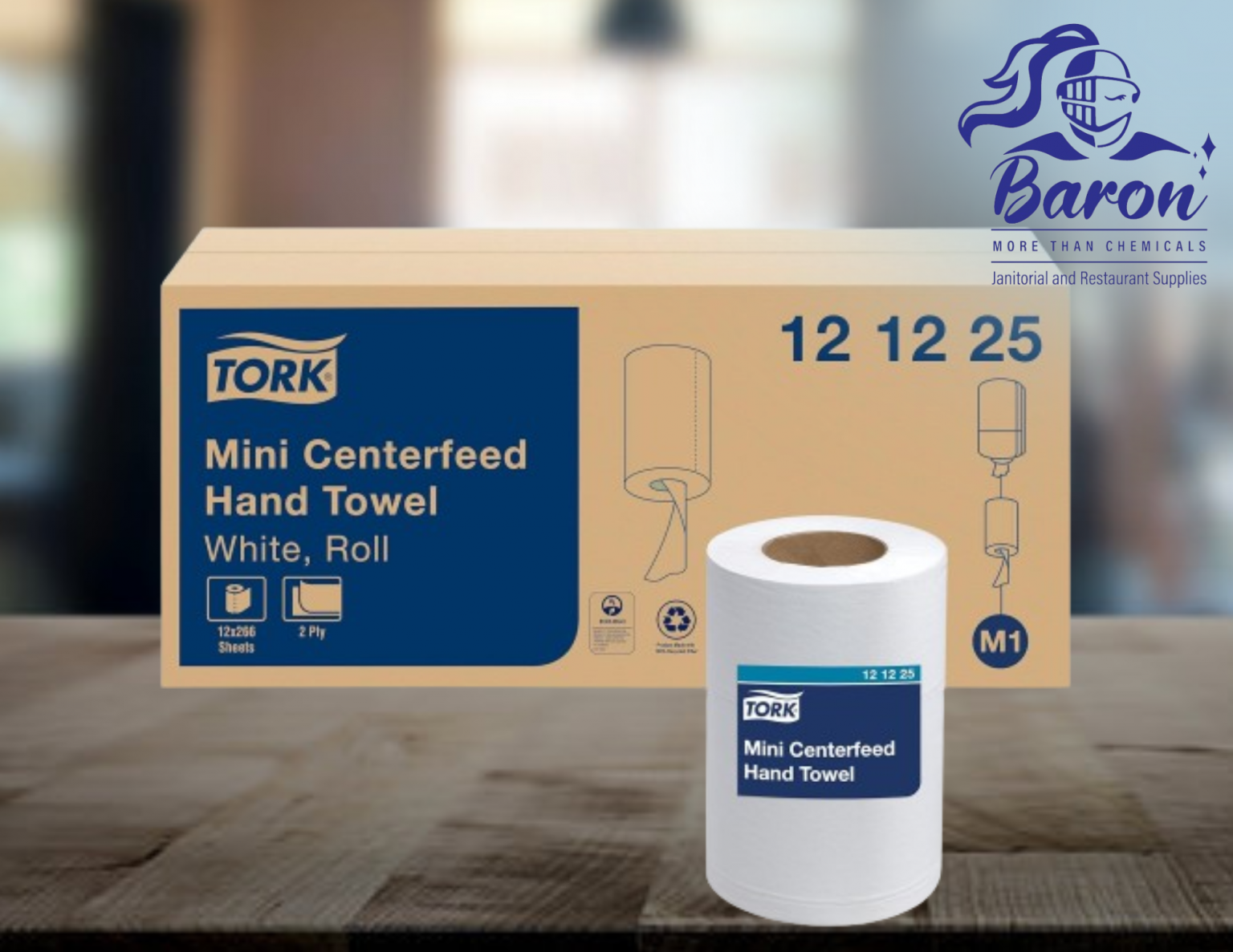 121225 Tork Mini Center Pull High Absorbency Paper Towel, White - Baron ...