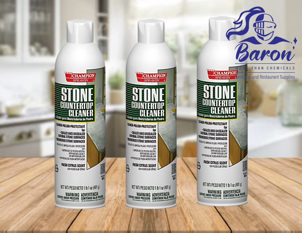Champion Aerosol Stone Countertop Cleaner & Polish, 17 oz - Baron Chemicals
